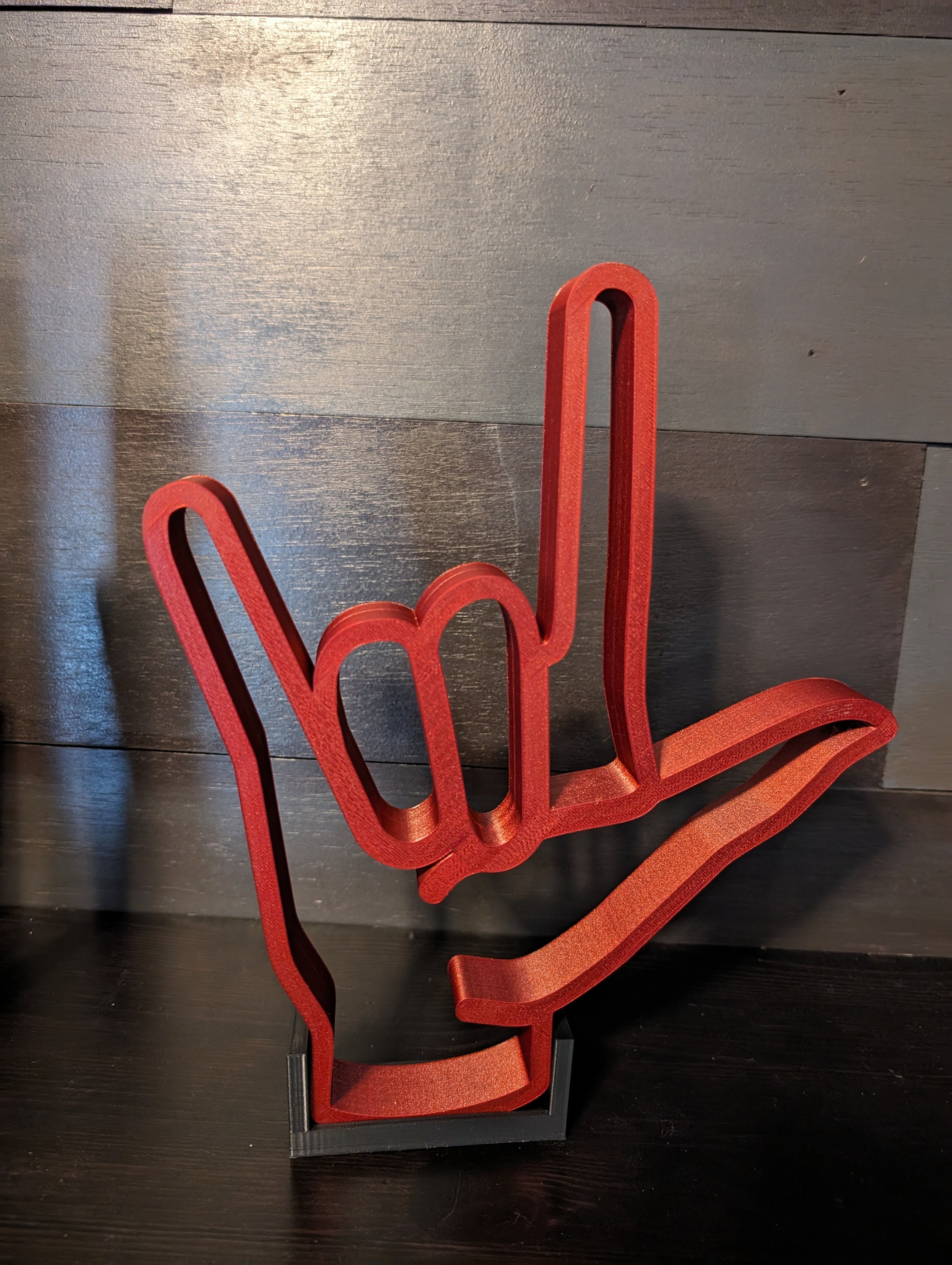 3D Printed ASL i Love You Sign With Stand - Etsy