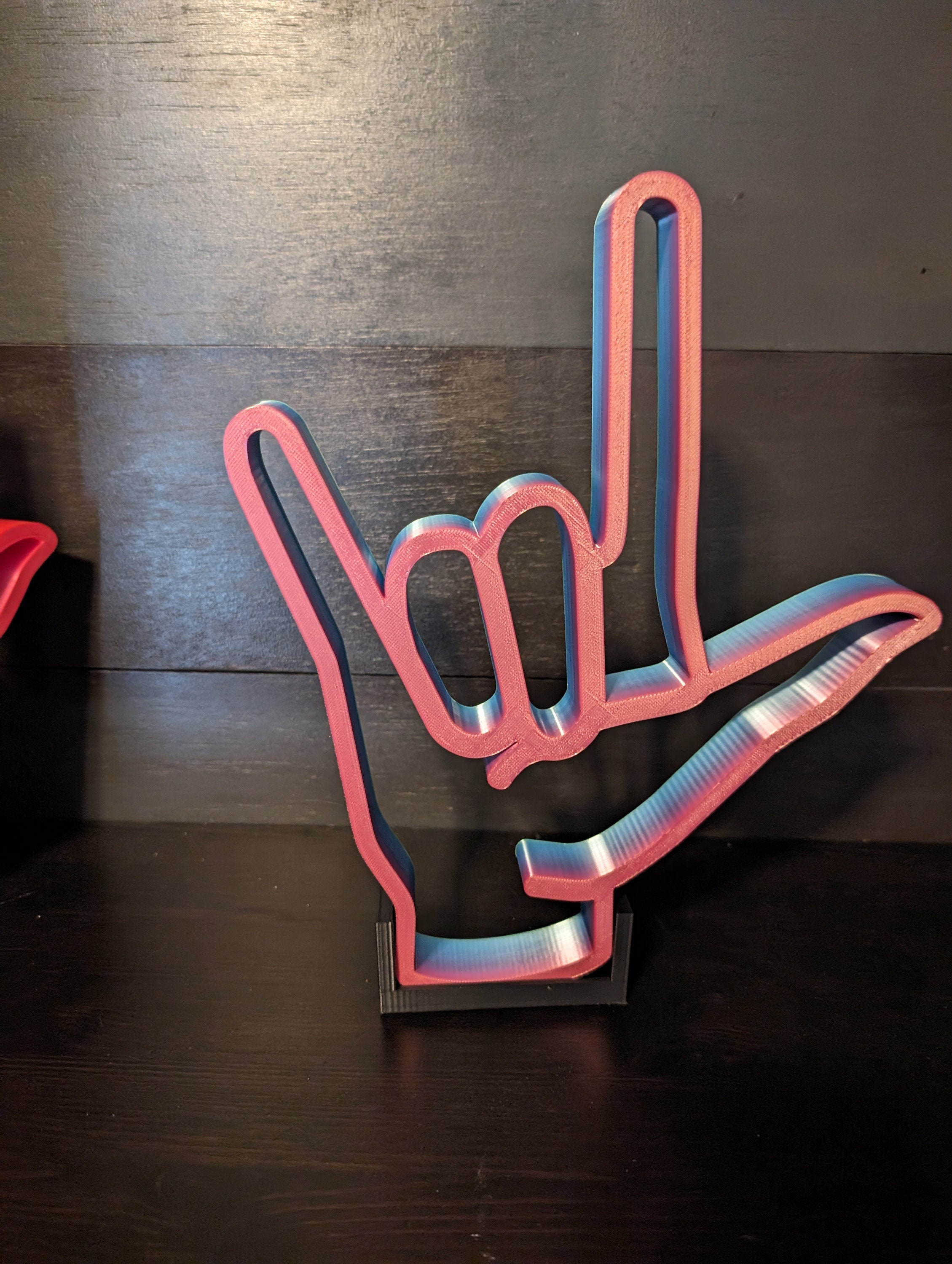 3D Printed ASL i Love You Sign With Stand - Etsy