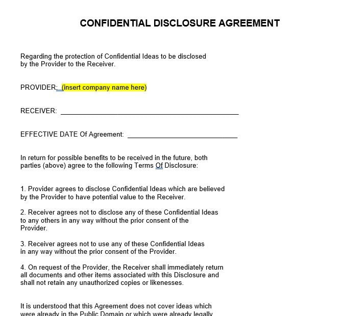 Confidential Disclosure Agreement Template - NDA - Non-disclosure - Etsy