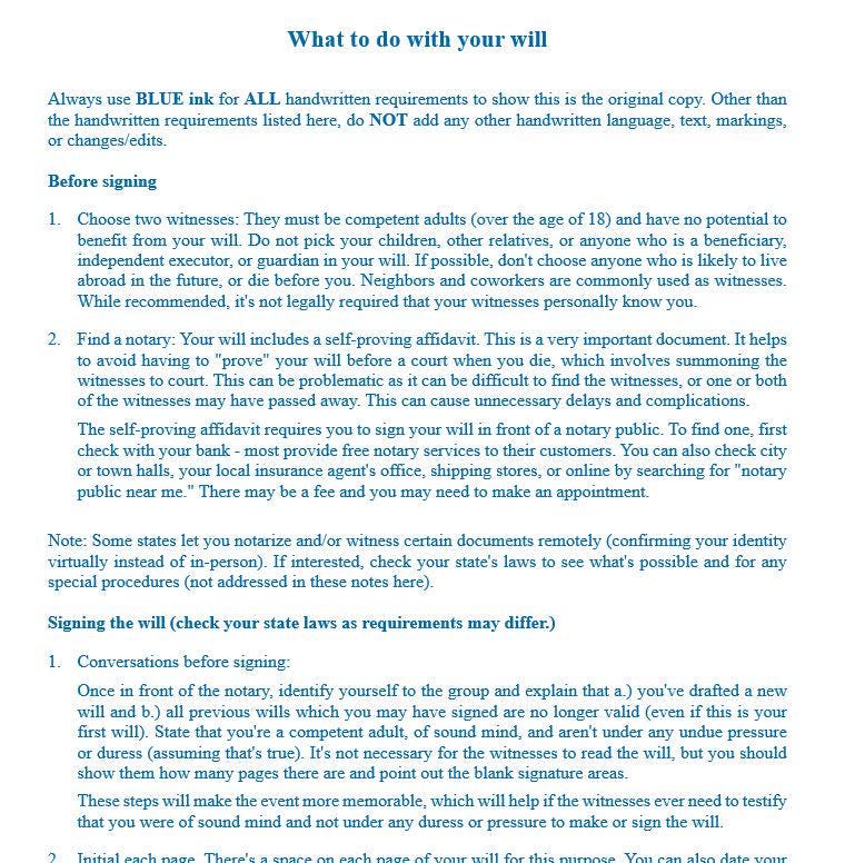 Last Will and Testament for Married Person - Template With Detailed ...