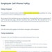 Employee Cell Phone Policy Template - Etsy