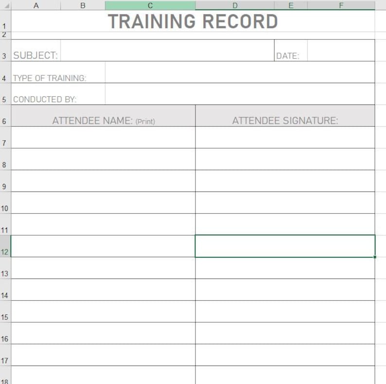 ISO 9001 2015 Training & Employee Competence Template With Log and ...