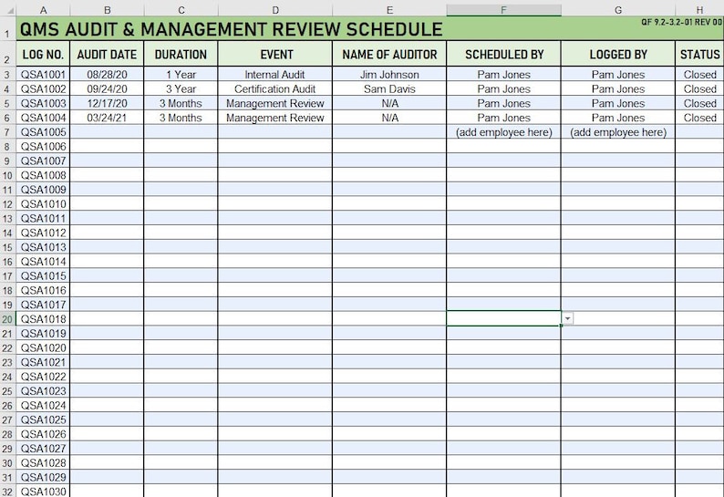ISO 9001 2015 Internal Audit Template With Log and Procedures - Section ...