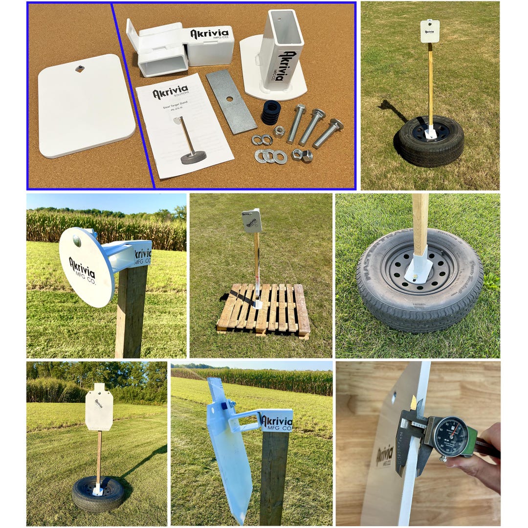 Akrivia Heavy Duty AR500 Steel Shooting Target Stand Kit With Target ...
