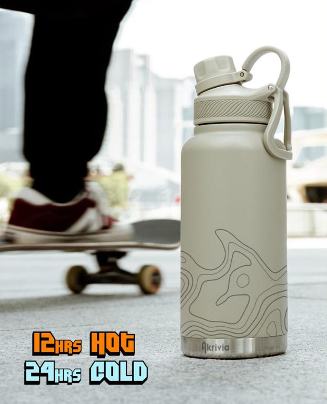 Akrivia Ultra Tough 32oz / 1 Liter Vacuum Insulated Stainless Steel ...