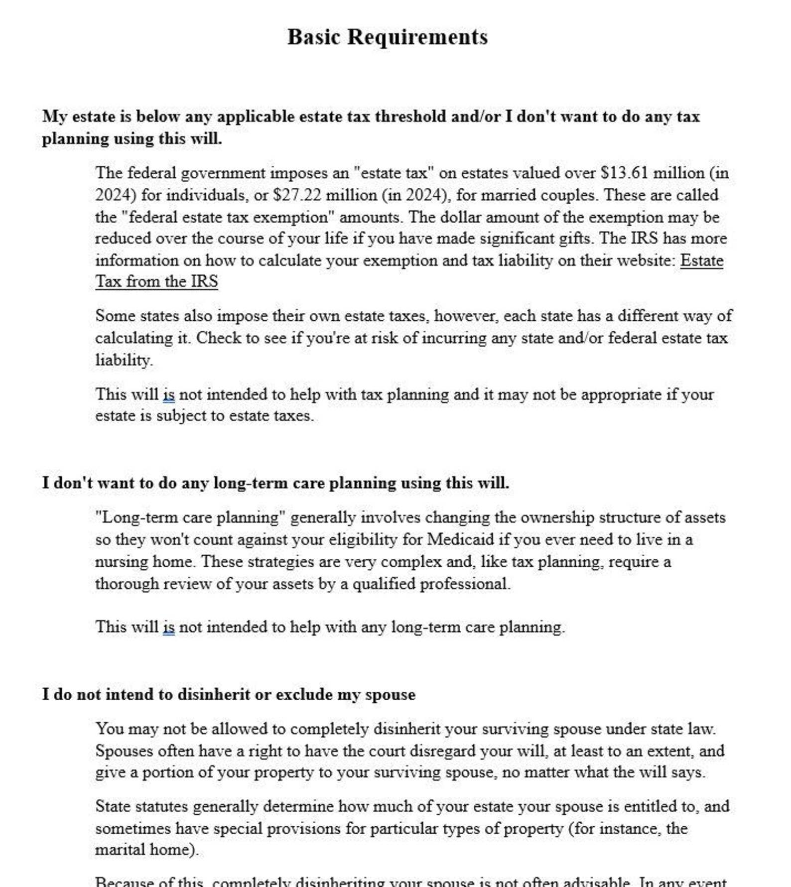 Last Will and Testament for Married Person - Template With Detailed ...