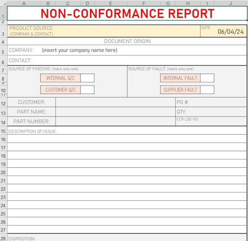 ISO 9001 2015 Non-conforming Product Template With Log and Procedure ...