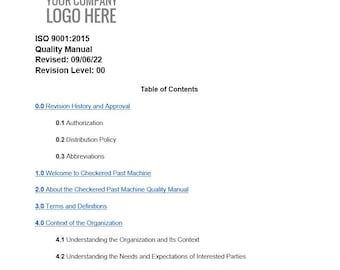ISO 9001: 2015 Document Templates Quality Management System QMS ...