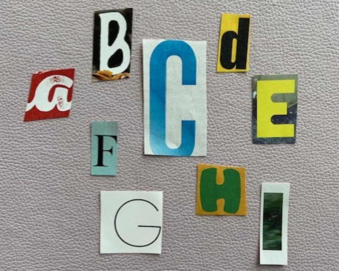 Handcut Magazine Letters, Letter Cutouts, Collage Letters, Alphabet ...