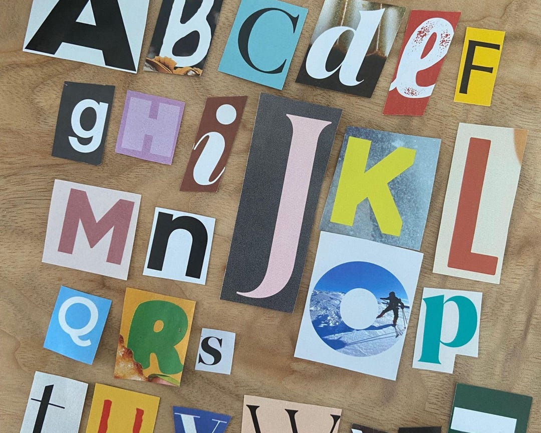 Ransom Note, Handcut Magazine Letters, Letter Cutouts, Collage Letters ...