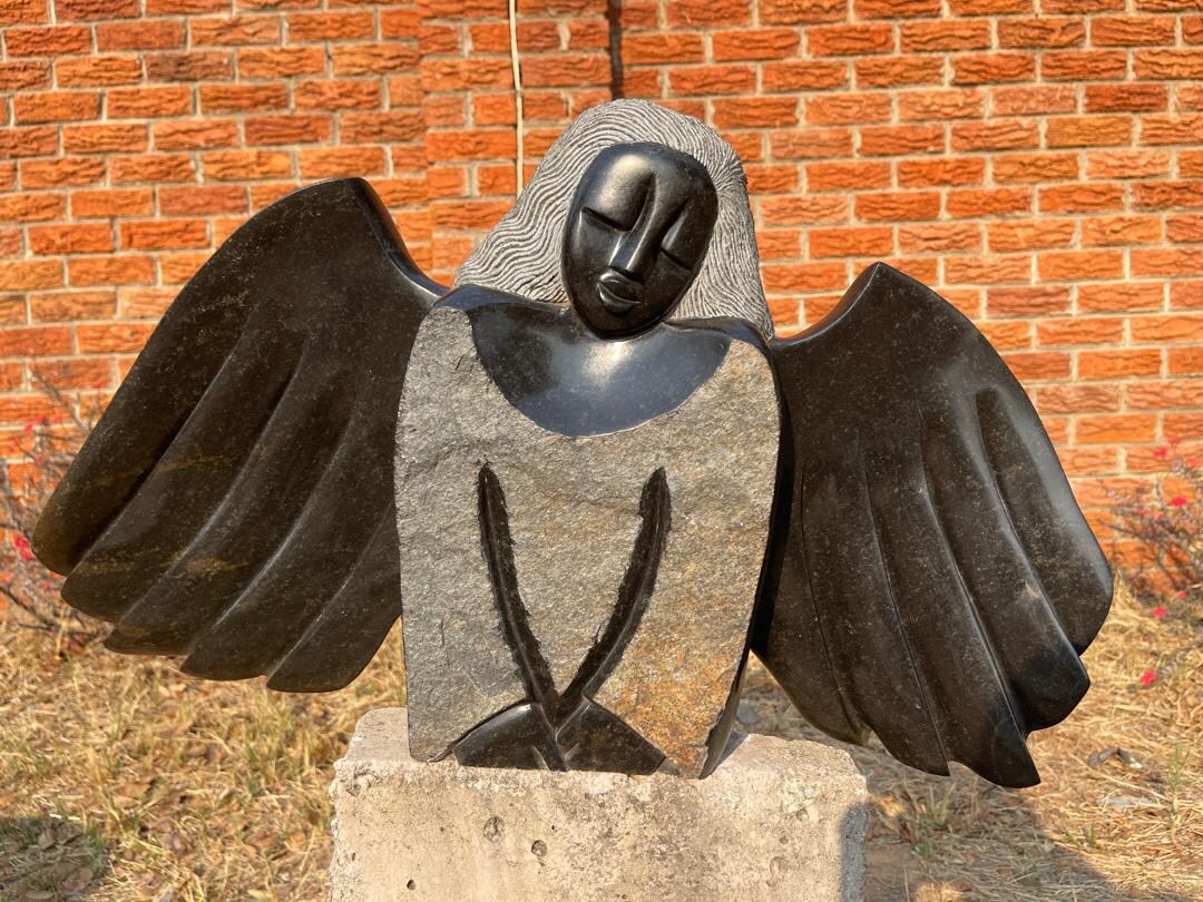 Angel Figure Shona Sculpture Garden Stone Sculpture Zimbabwe Sculpture ...