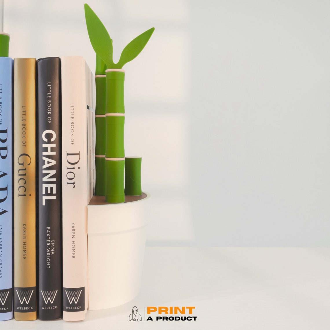 Plant Bookends Removable Bookmarks Shelf Organizer Home Decor ...
