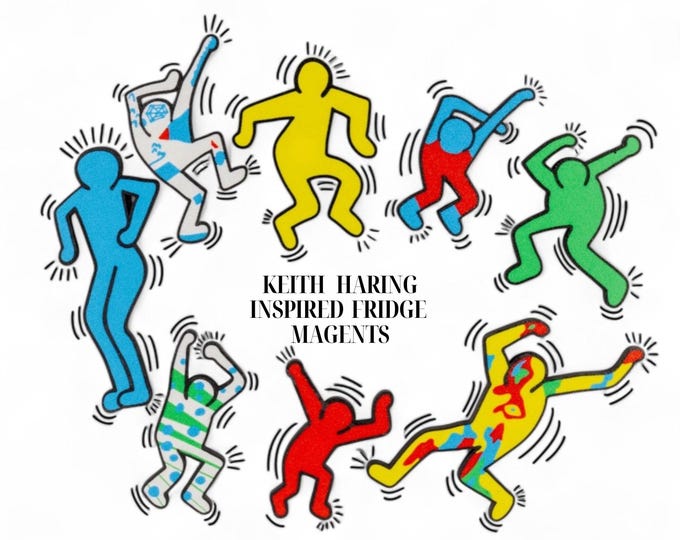 KEITH HARING DANCING Dog Vintage Pin Back Keith Haring Vintage Art ...