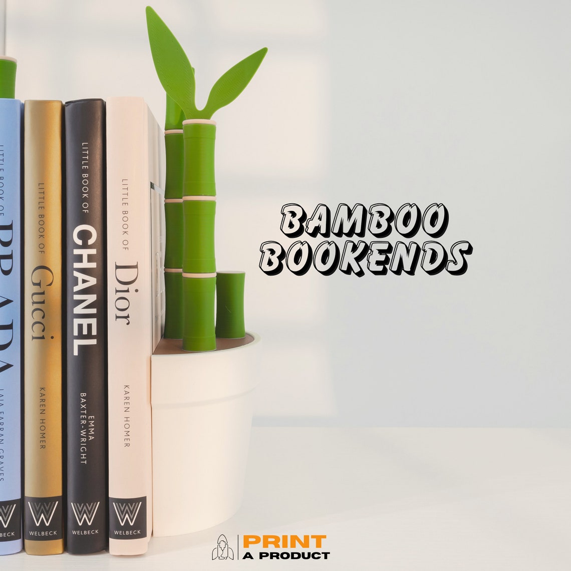 Plant Bookends Removable Bookmarks Shelf Organizer Home Decor ...