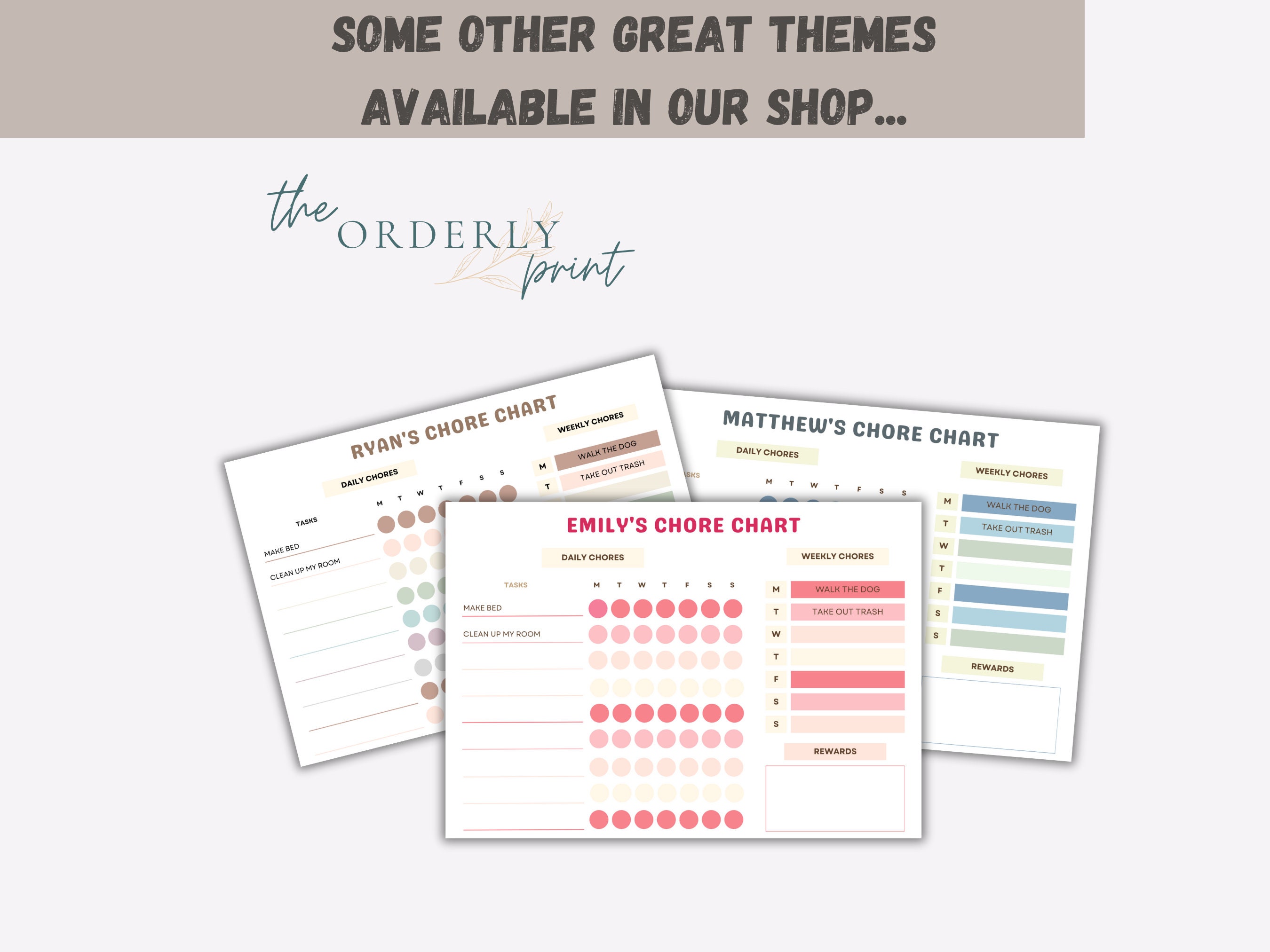 Editable Chore Chart for Kids Woodland Theme, Kids Chore Chart, Kids ...