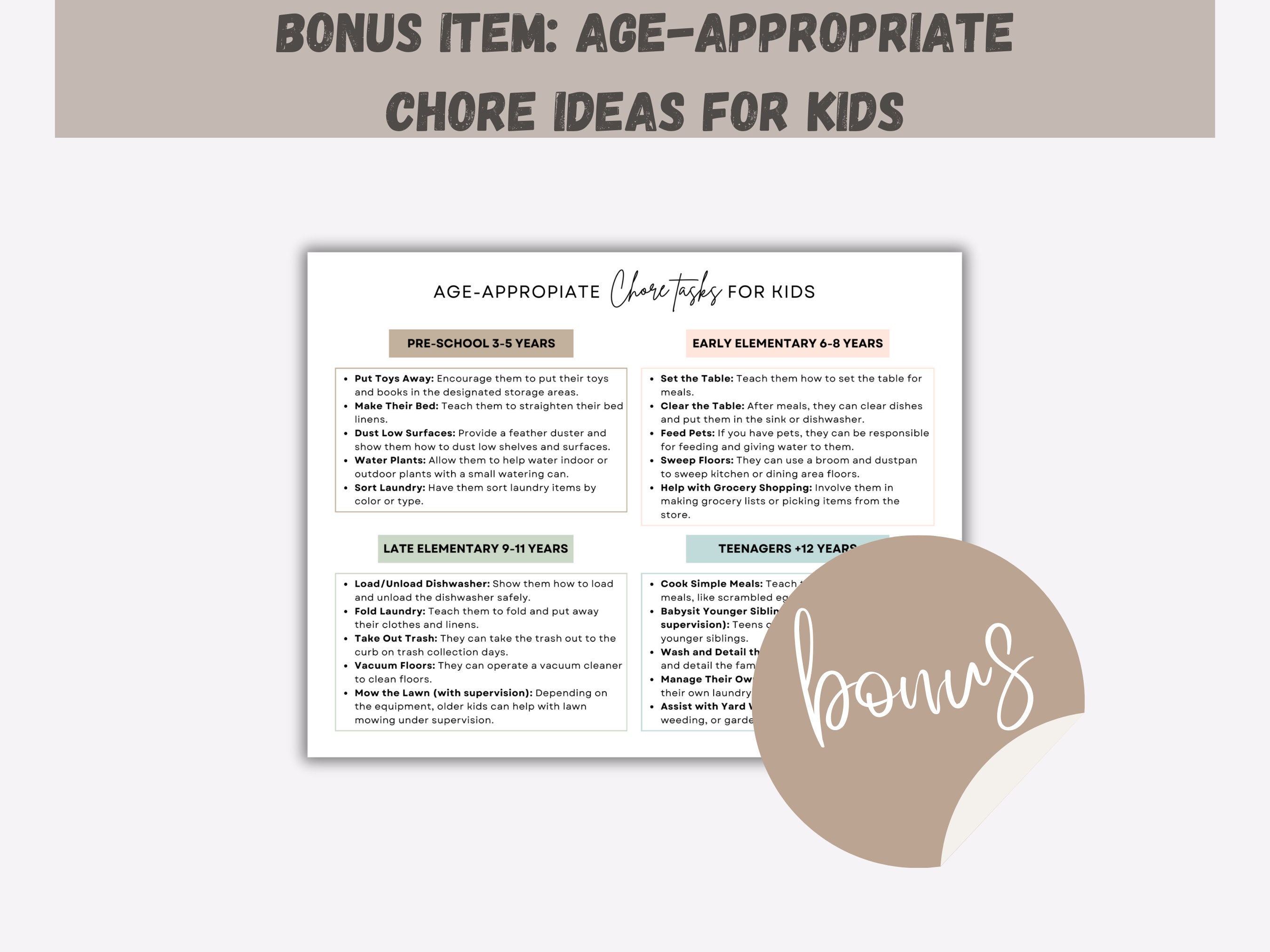 Editable Chore Chart for Kids Woodland Theme, Kids Chore Chart, Kids ...
