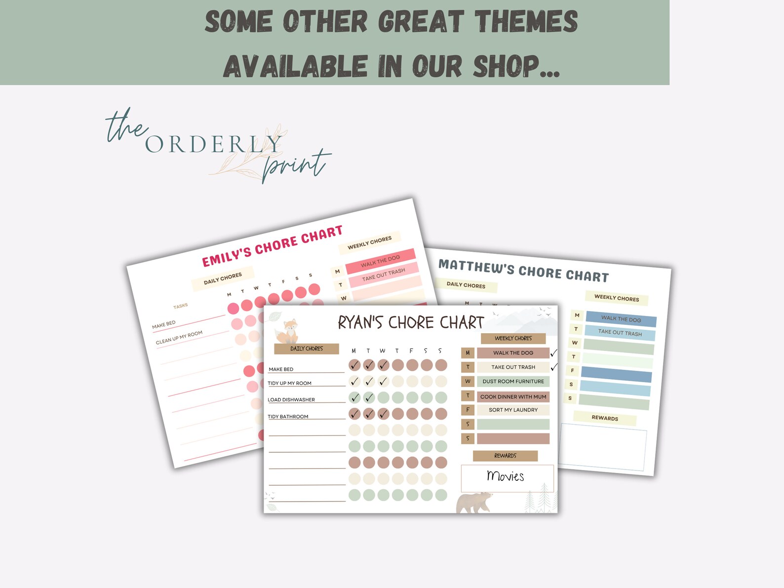 Editable Chore Chart for Kids Safari Theme, Kids Chore Chart, Kids ...