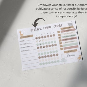 Editable Chore Chart for Kids Safari Theme, Kids Chore Chart, Kids ...