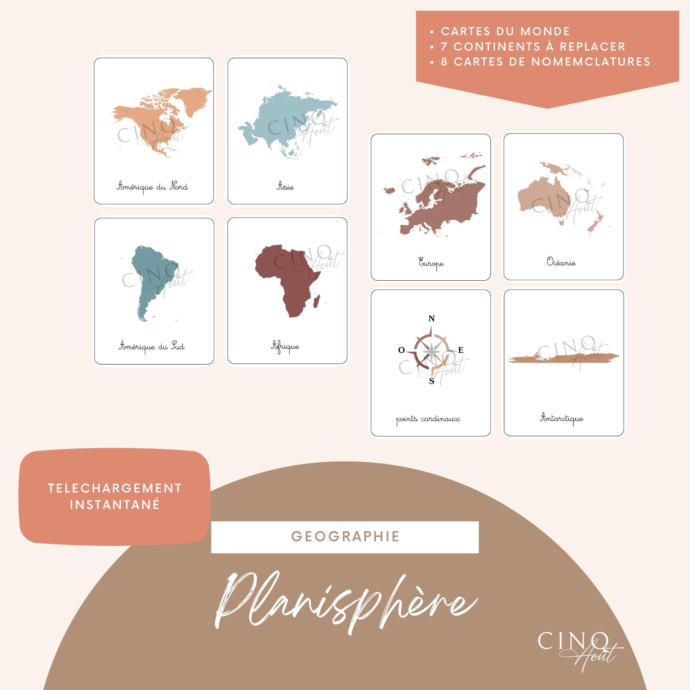 Scratch Map of the World, Continents and Nomenclature Cards ...