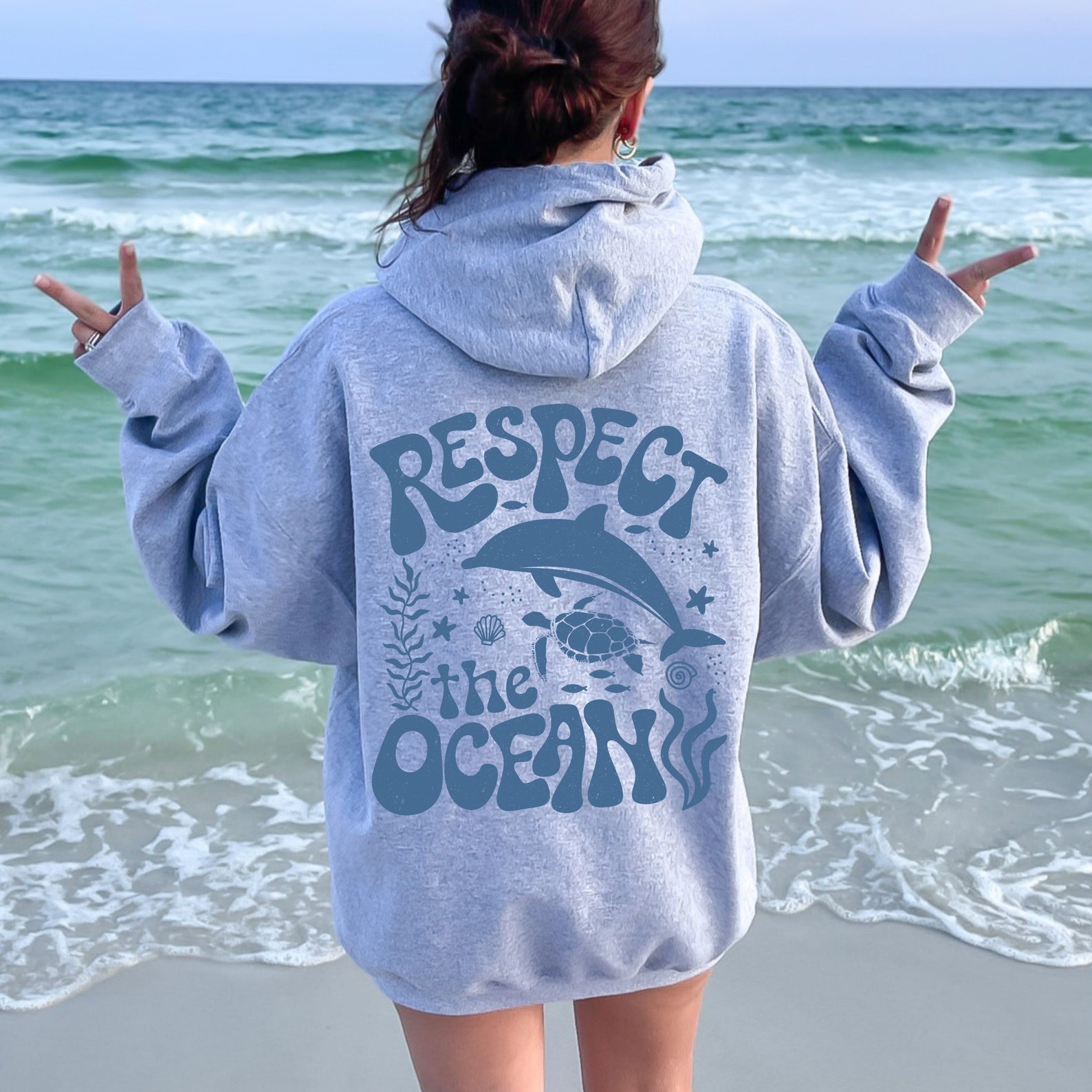 Respect the Locals Hoodie: Dolphin, Shark, Ocean Conservation - Etsy
