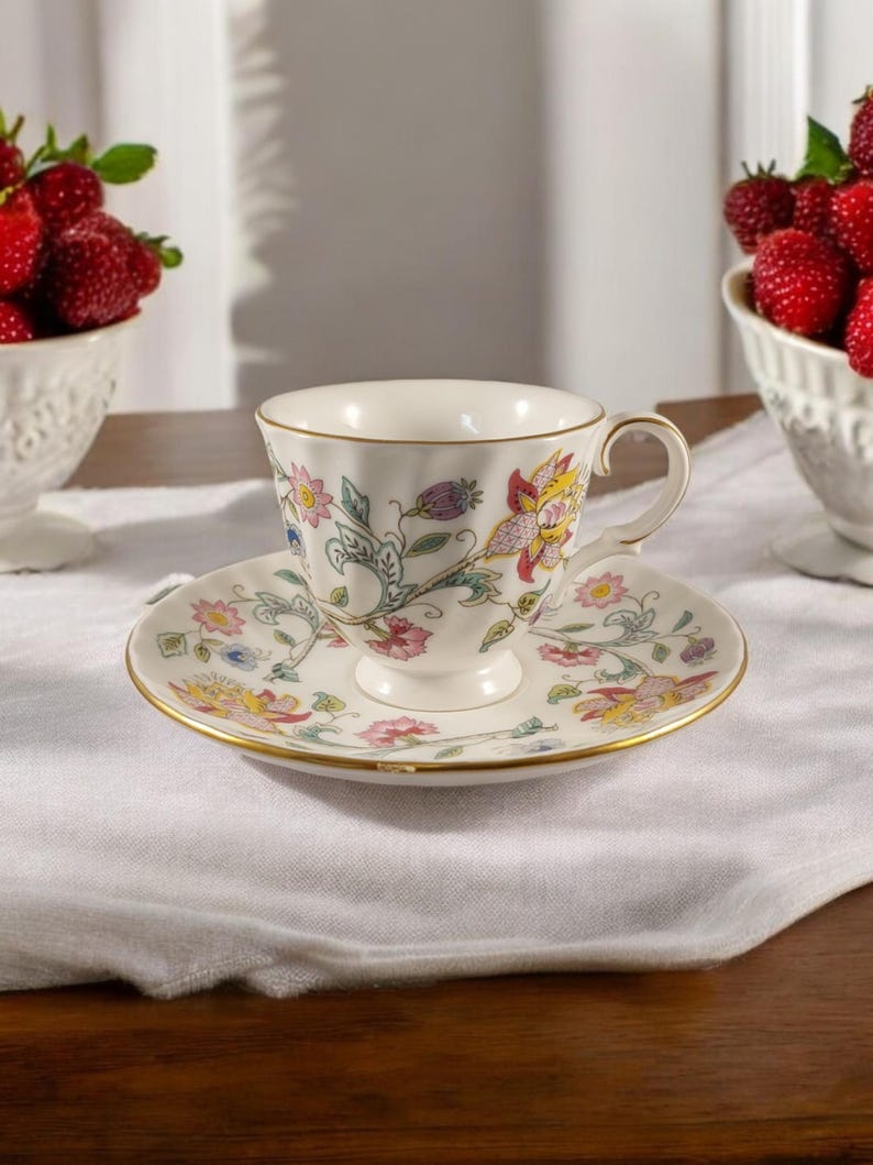 Elegant Vintage Minton Floral Bone China Tea Cup Set - Collectible ...