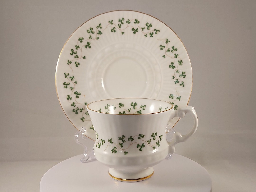 Vintage Royal Tara Shamrock Bone China Teacup Set - Irish Collectible ...