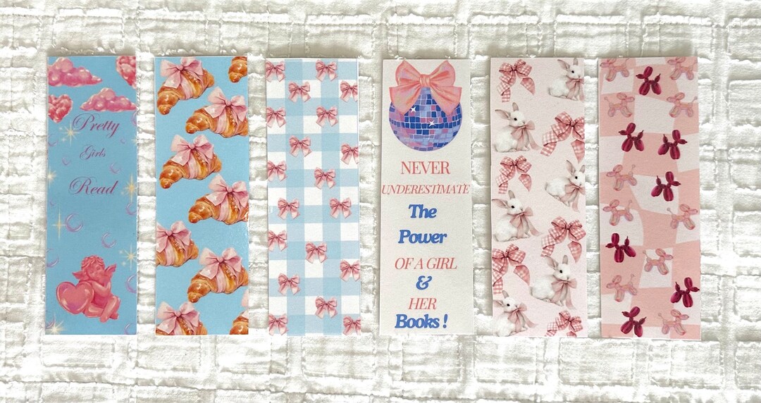 Set of 6 Coquette Bookmarks - Etsy
