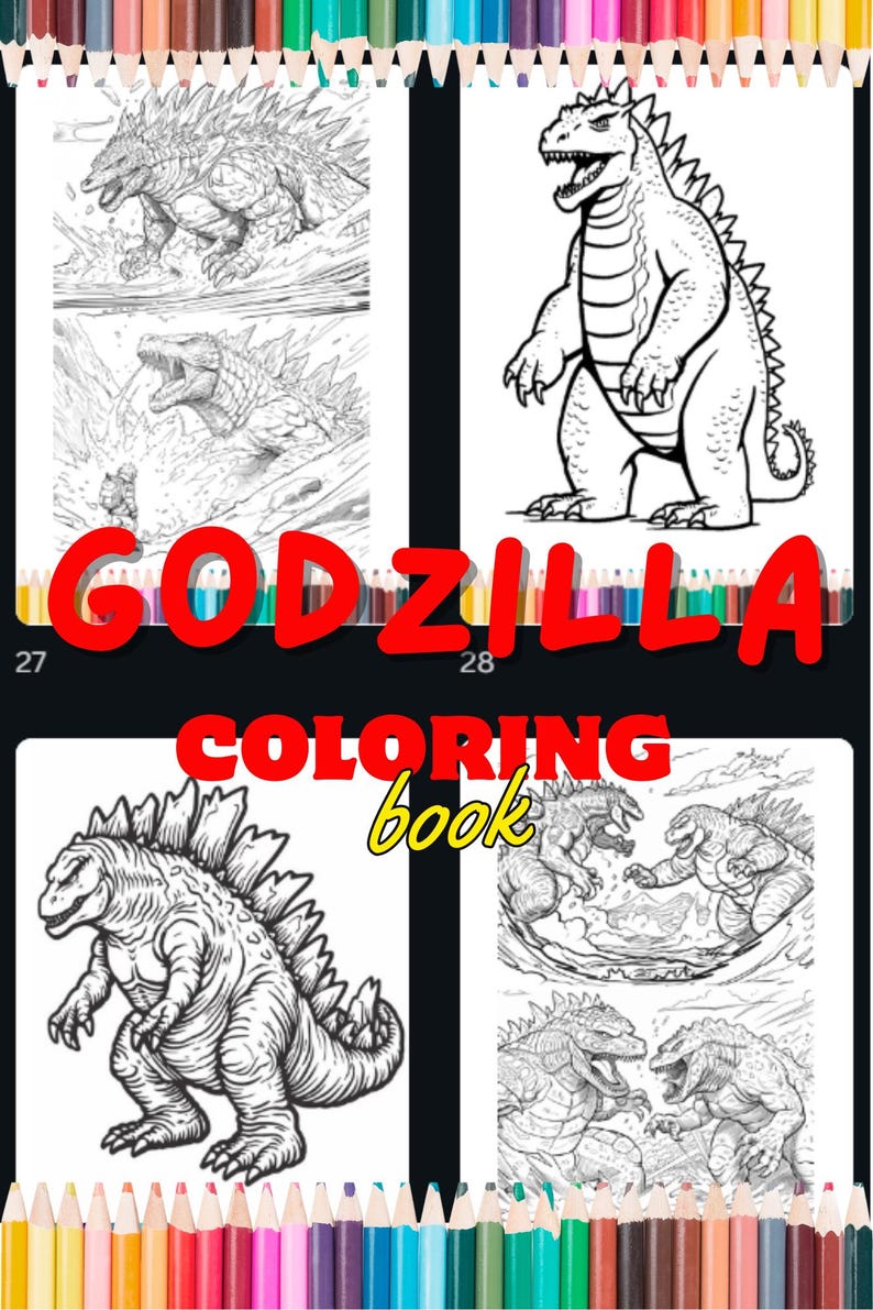 Godzilla Coloring Book for Boys, Girls, Teens & Kids: A Beautiful ...