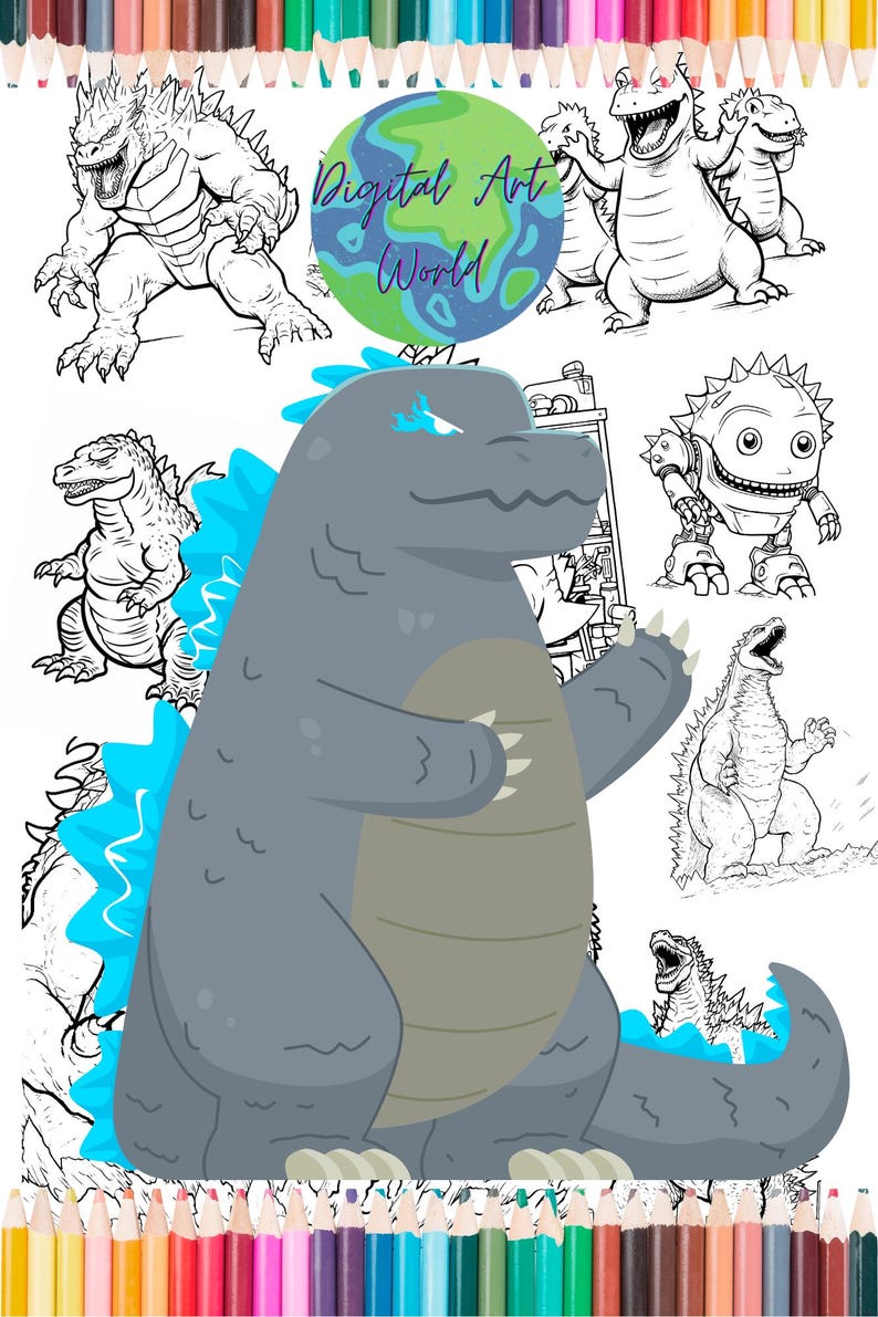Godzilla Coloring Book for Boys, Girls, Teens & Kids: A Beautiful ...