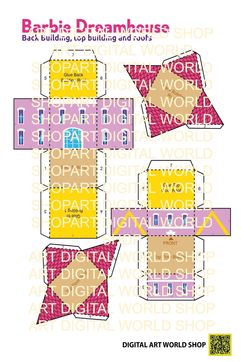 Barbie's Dream House Miniature Paper Craft - Etsy