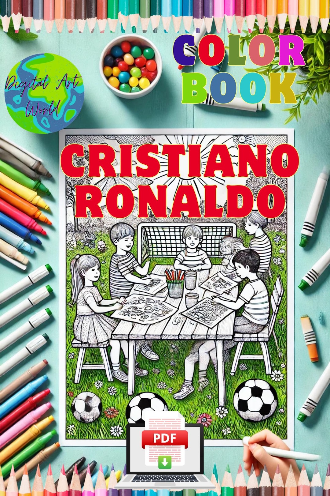 Cristiano Ronaldo Soccer Coloring Book - Etsy