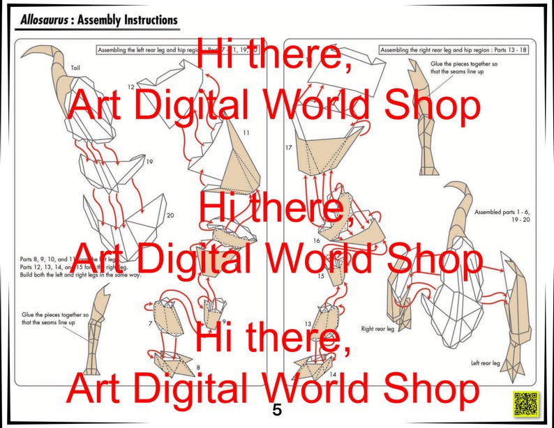 Allosaurus Paper Craft | Printable 3D Dinosaur Activity for Kids - Etsy