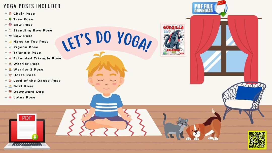 Kids Yoga Flashcards | 16 Fun Illustrated Poses | Printable Mindfulness ...