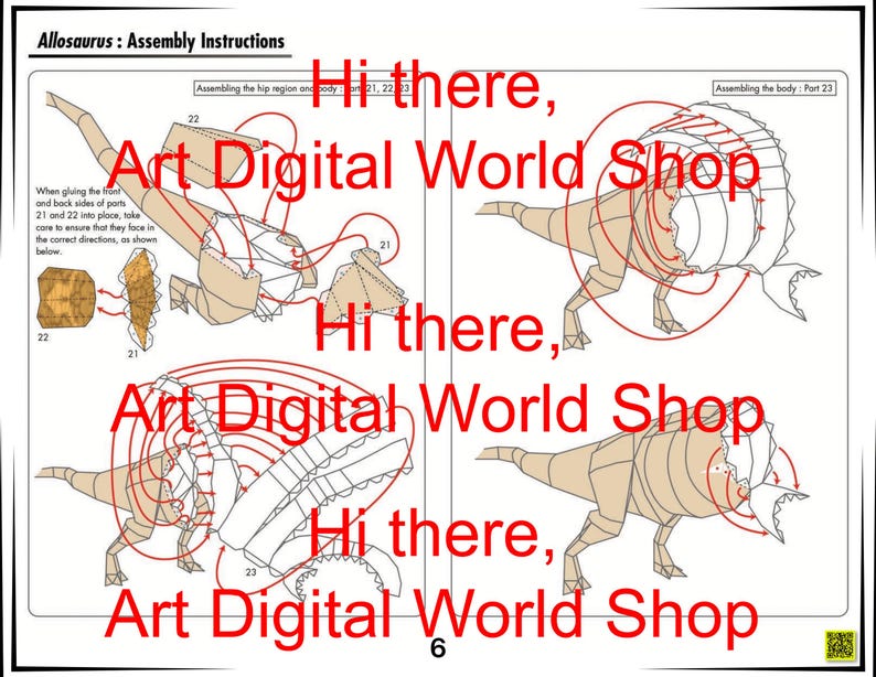 Allosaurus Paper Craft | Printable 3D Dinosaur Activity for Kids - Etsy