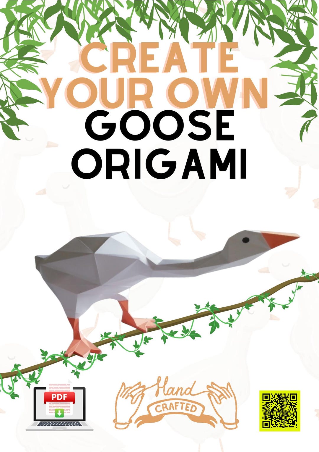 3D Goose Origami Paper Model - Etsy