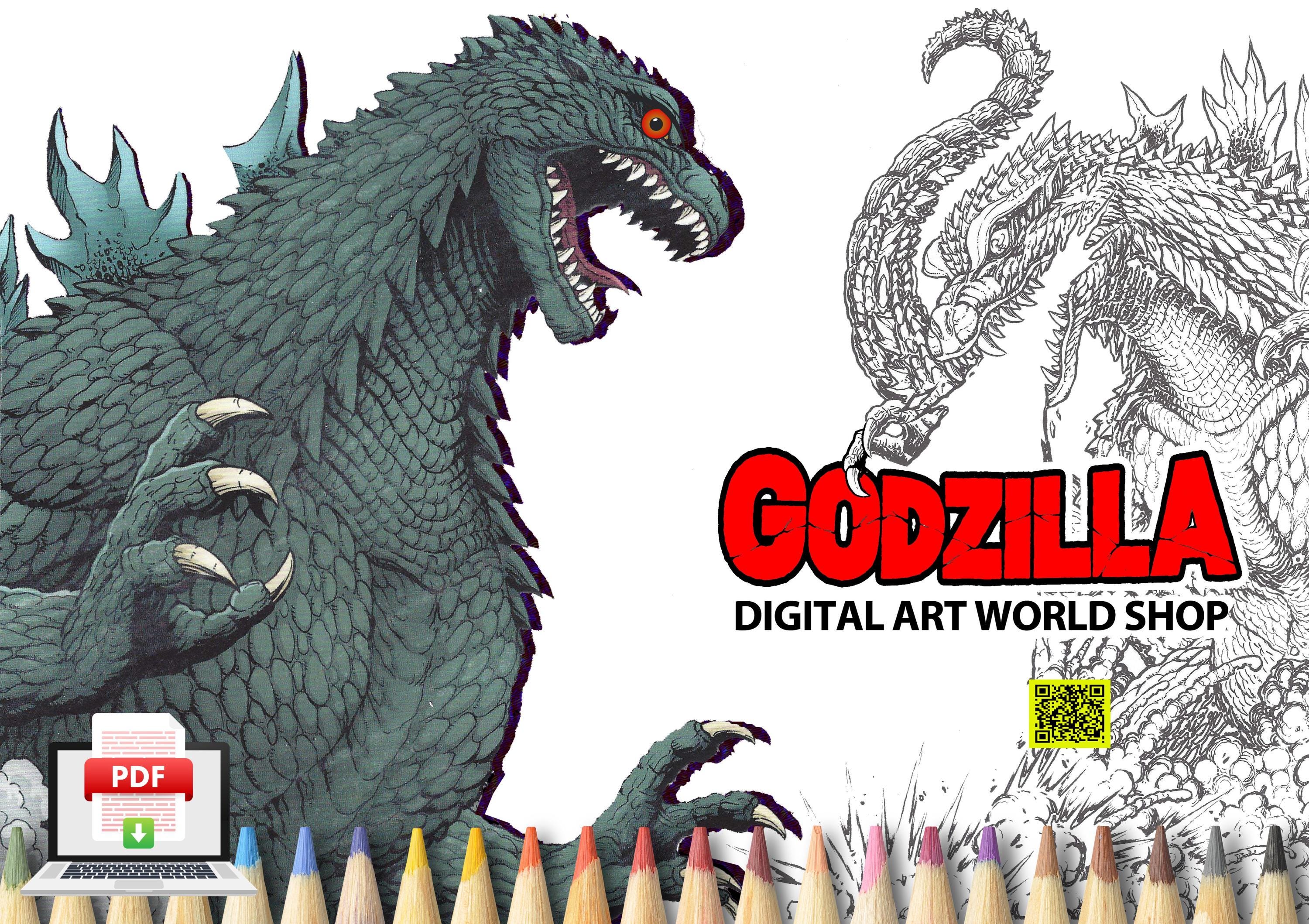 Godzilla Coloring Book V2 - Digital (pdf) - Etsy