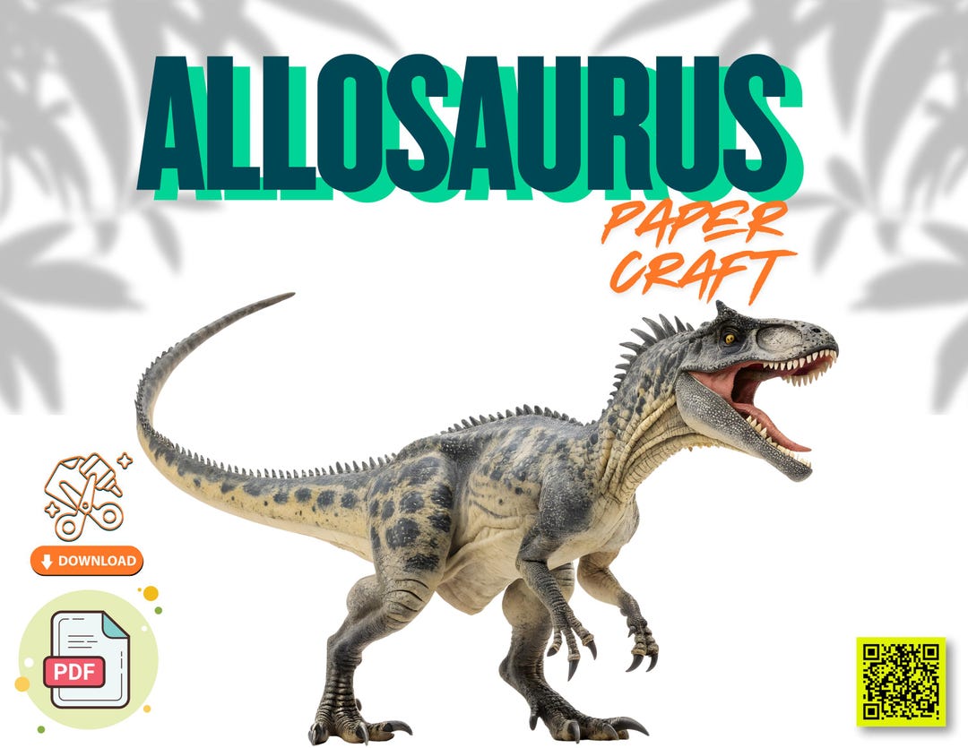 Allosaurus Paper Craft | Printable 3D Dinosaur Activity for Kids - Etsy UK