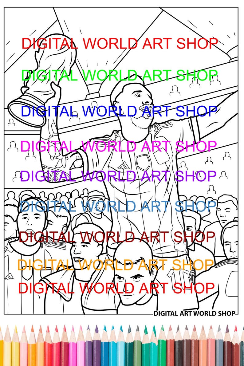 Lionel Messi Soccer Coloring Pages Instant Download - Etsy