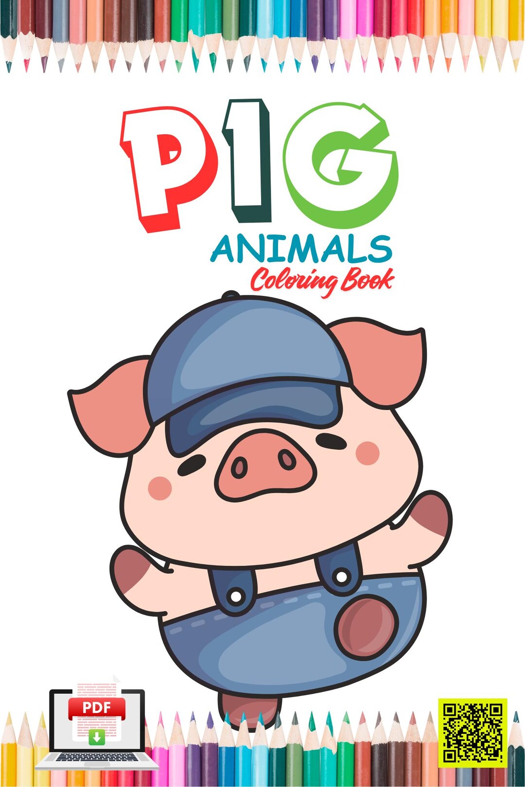 Pigs Coloring Book | 12 Printable Pages for Kids - Etsy