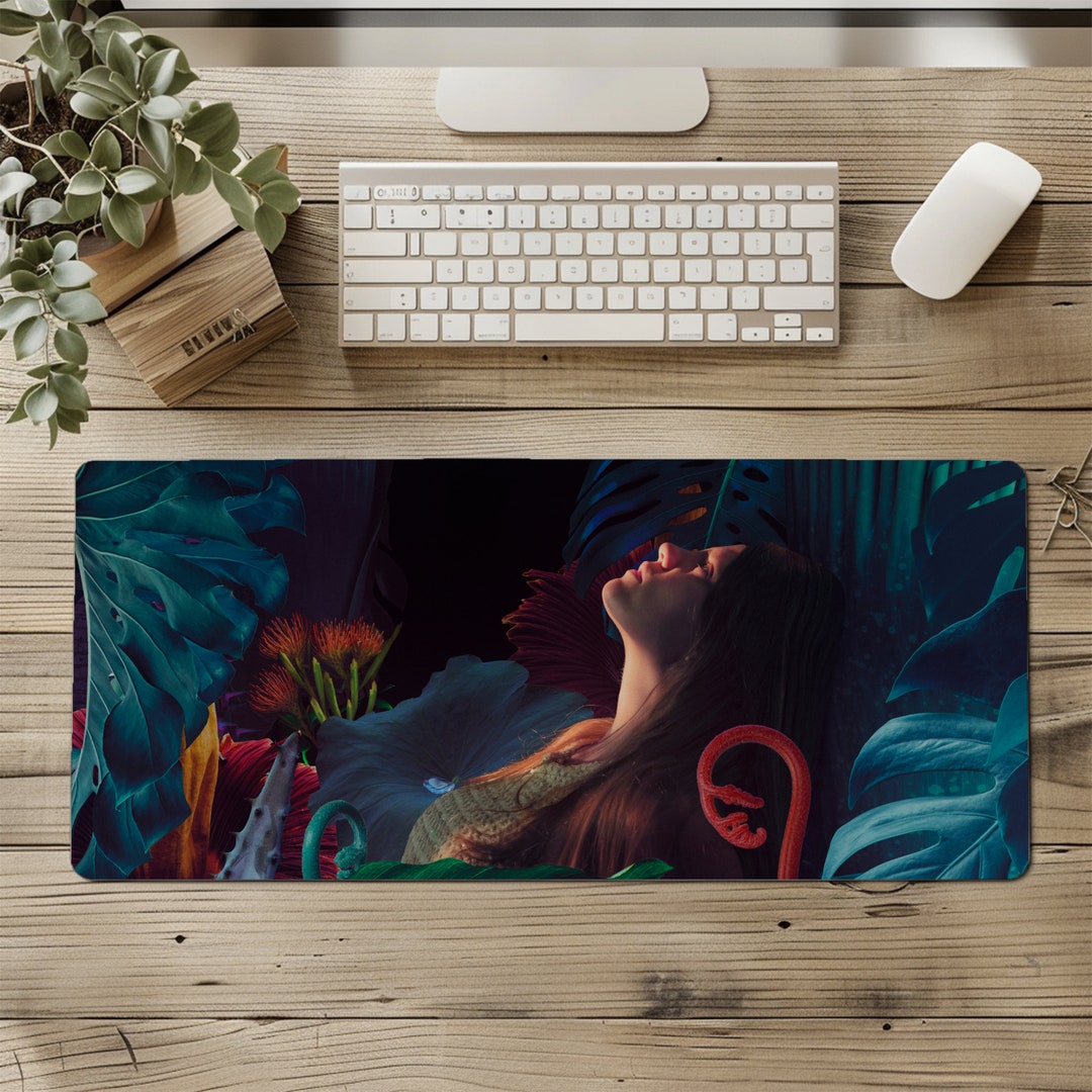 Ideal Cute Office Decor & Extended Keyboard Mat Wildflower Mousepad ...