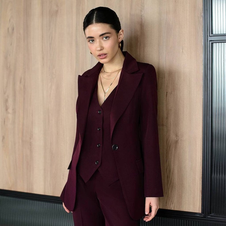 Trendy Red Womens Suit, Women Prom Suit, Three Piece Womens Suits - Etsy