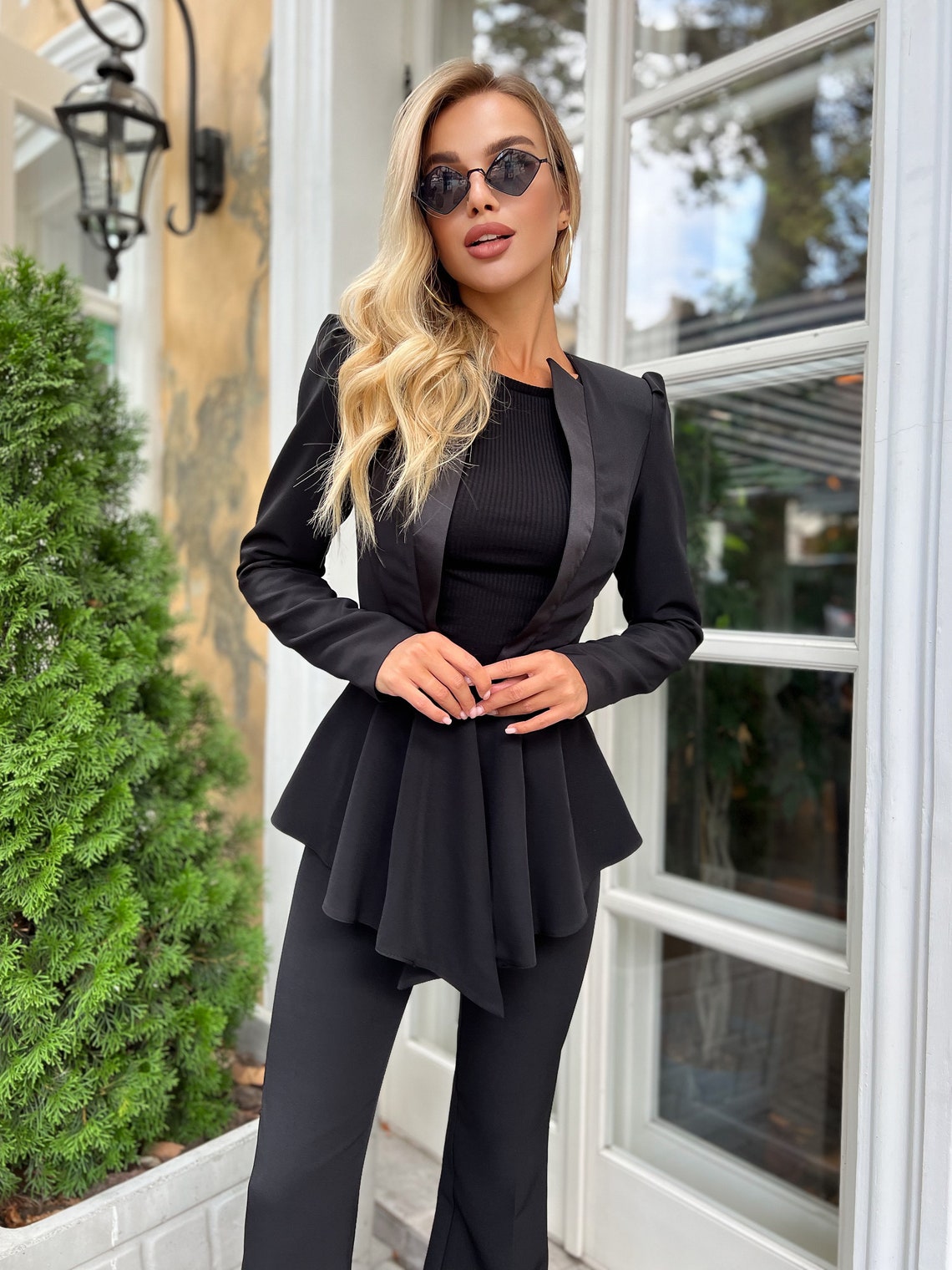 Black Womens Suit Set, Women Prom Suit, Dressy Pant Suits, Two Piece ...