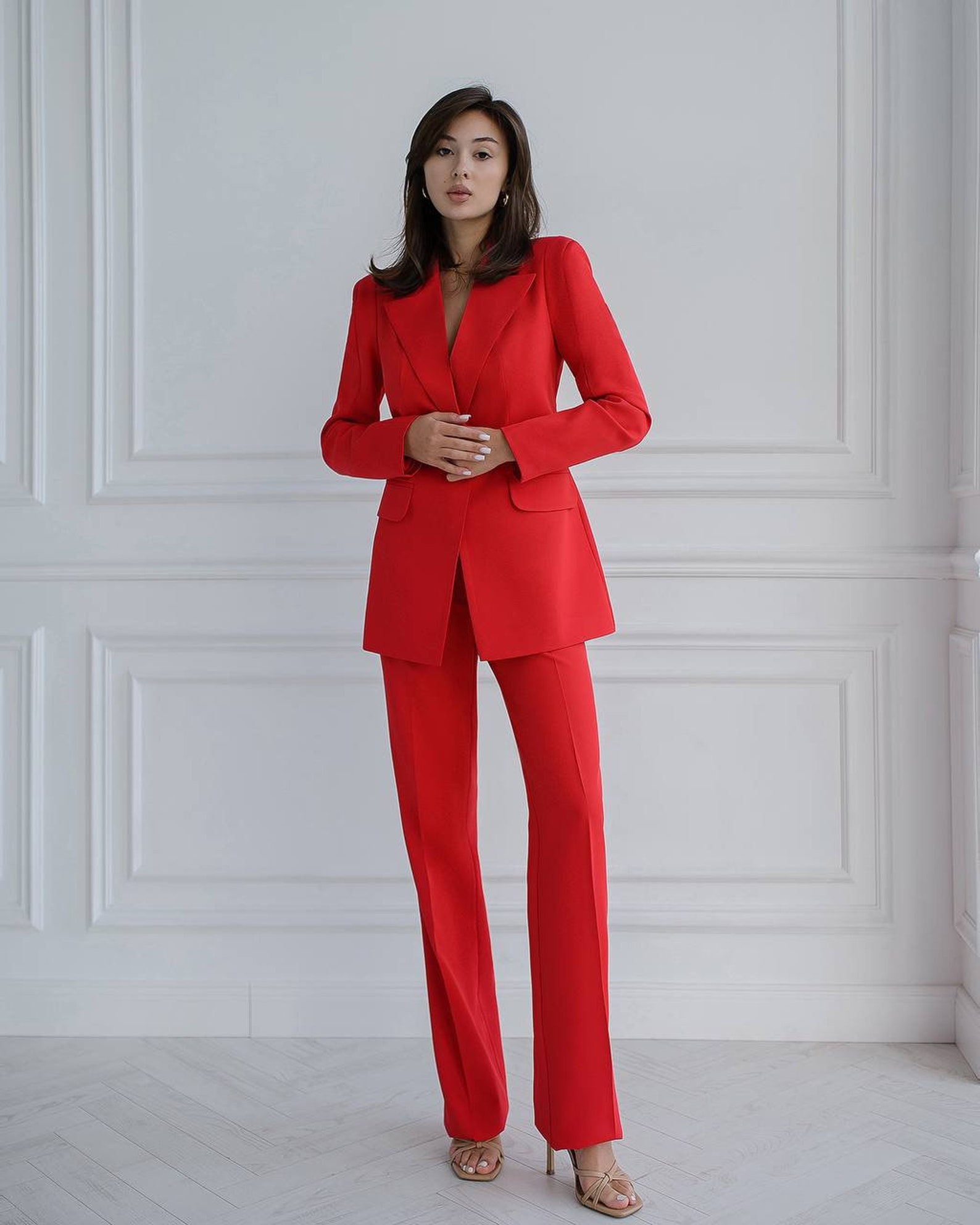 Red Womens Suit, Two Womens Suit Set, Wedding Guest Suit - Etsy