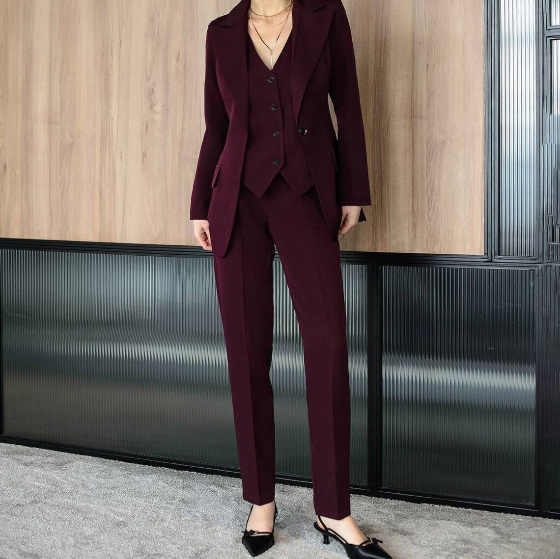 Trendy Red Womens Suit, Women Prom Suit, Three Piece Womens Suits - Etsy