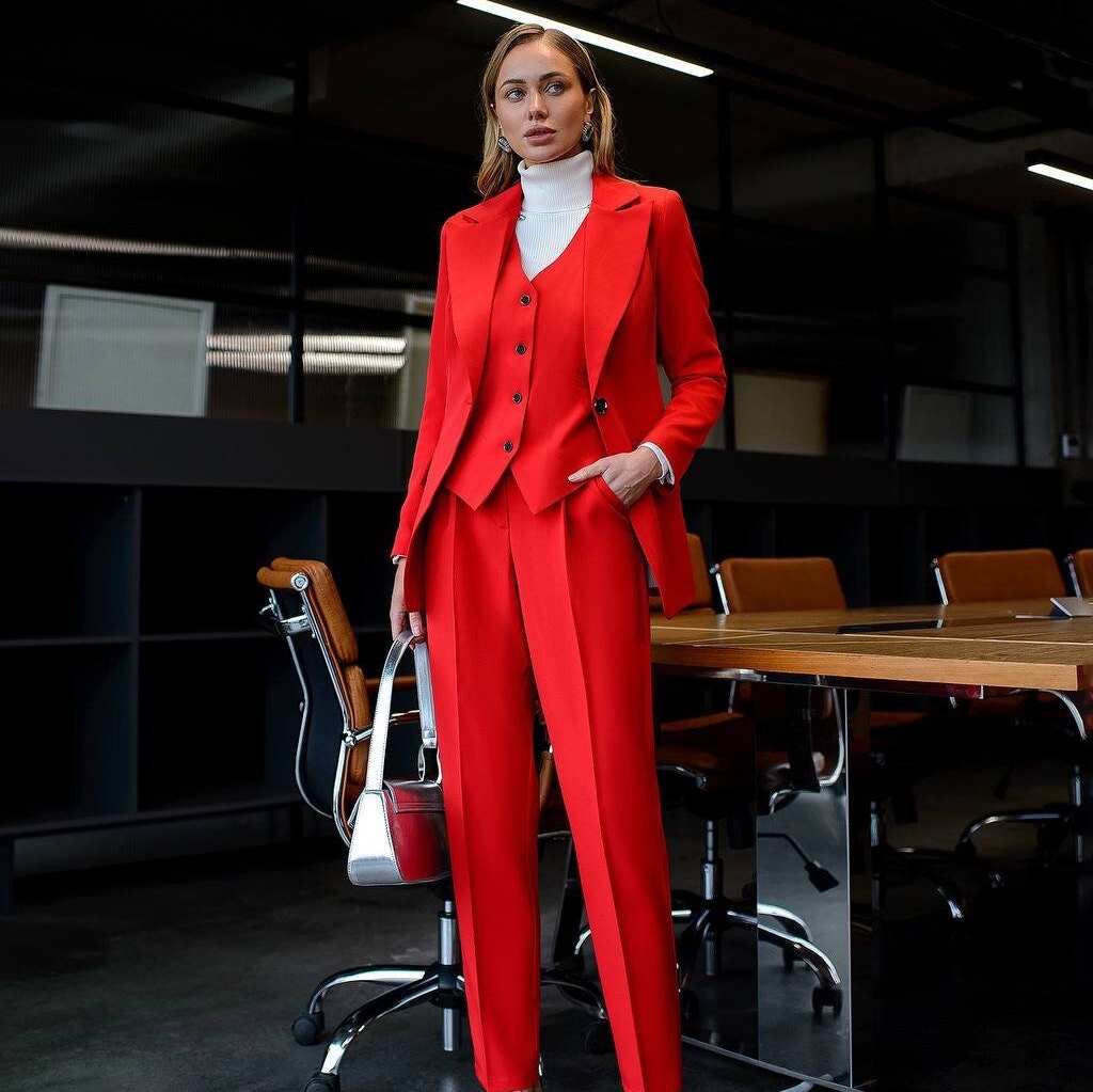 Trendy Red Womens Suit, Women Prom Suit, Three Piece Womens Suits - Etsy