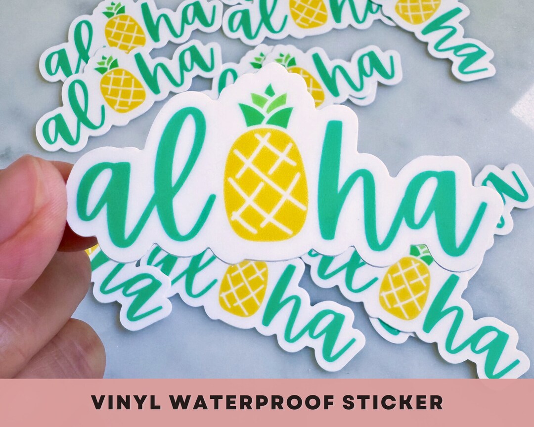Aloha Sticker for Water Bottle Hawaii Souvenir Waterproof Sticker ...