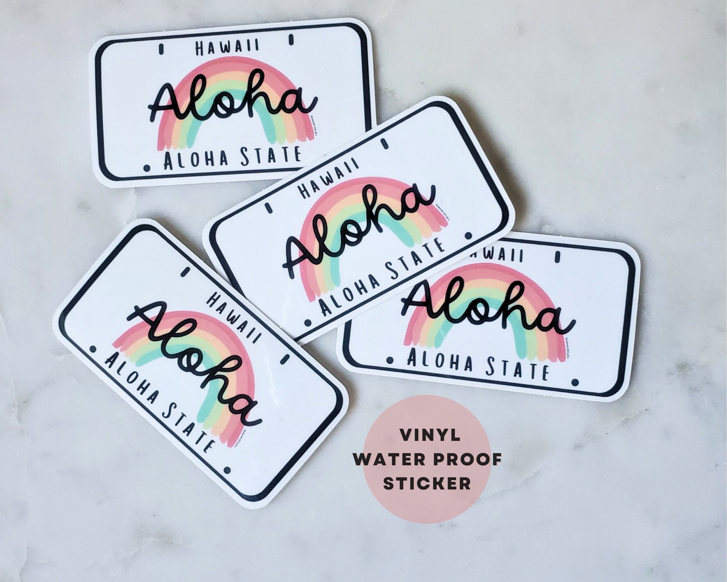 Aloha Vinyl Sticker for Water Bottle and Laptop Sticker Hawaii License ...
