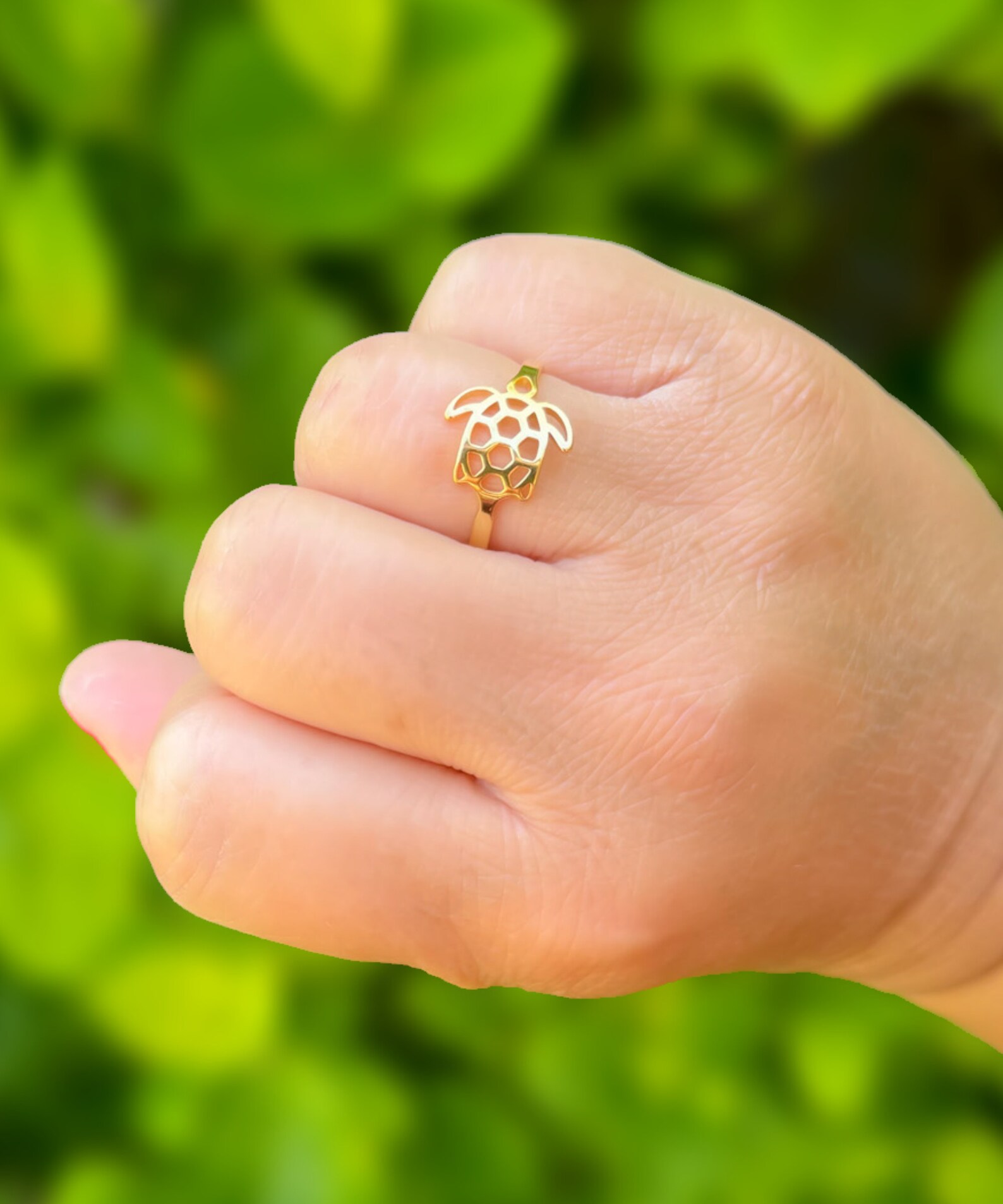 Hawaii Ring Turtle Ring 18K Gold Tropical Ring Stainless Steel Ring for ...