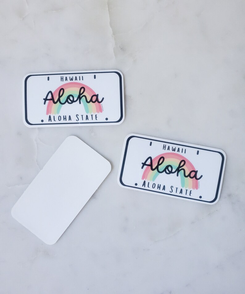 Aloha Vinyl Sticker for Water Bottle and Laptop Sticker Hawaii License ...
