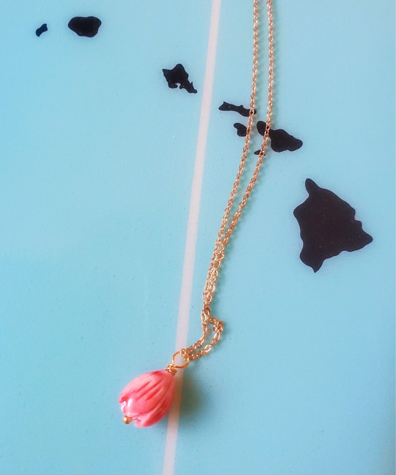 Delicate Hawaii Charm Necklace Gift for Girlfriend Gold Necklace Hawaii ...